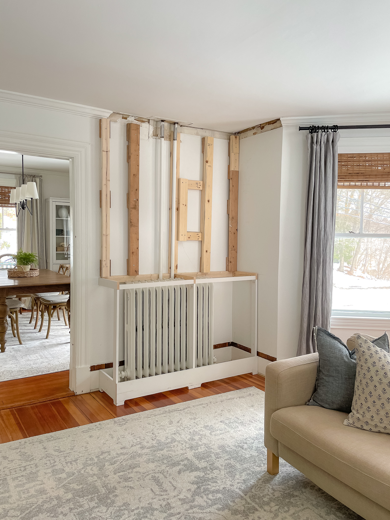 Radiator Built-In Progress - Flynn Haus