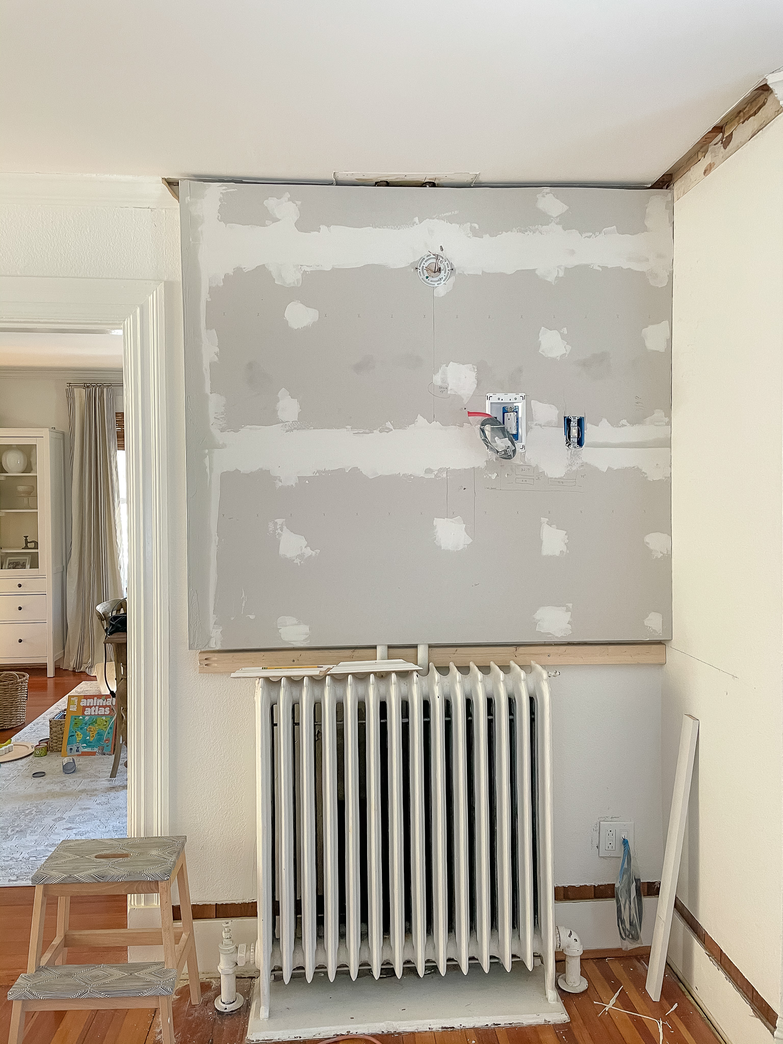 Radiator Built-In Progress - Flynn Haus